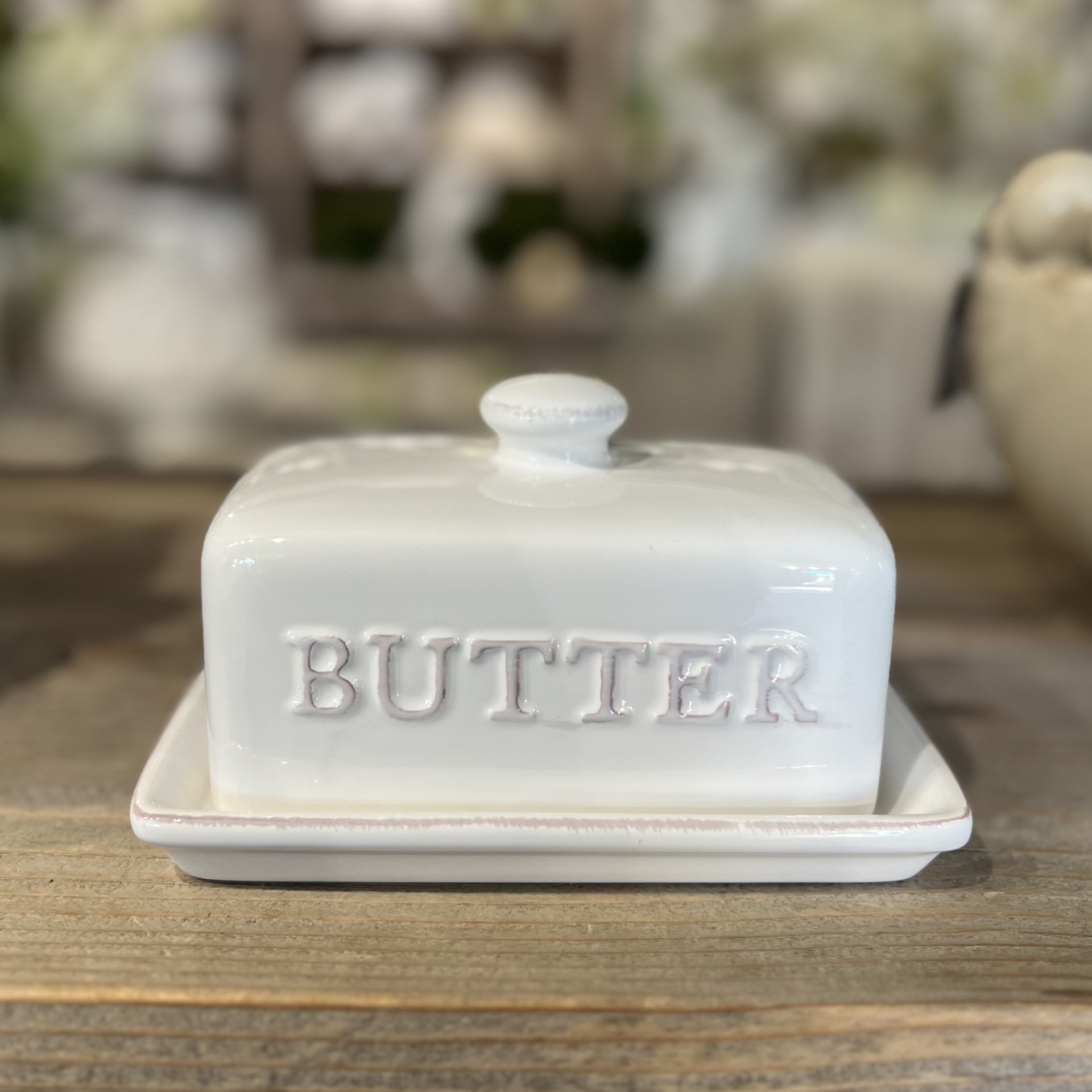 White Ceramic Butter Dish