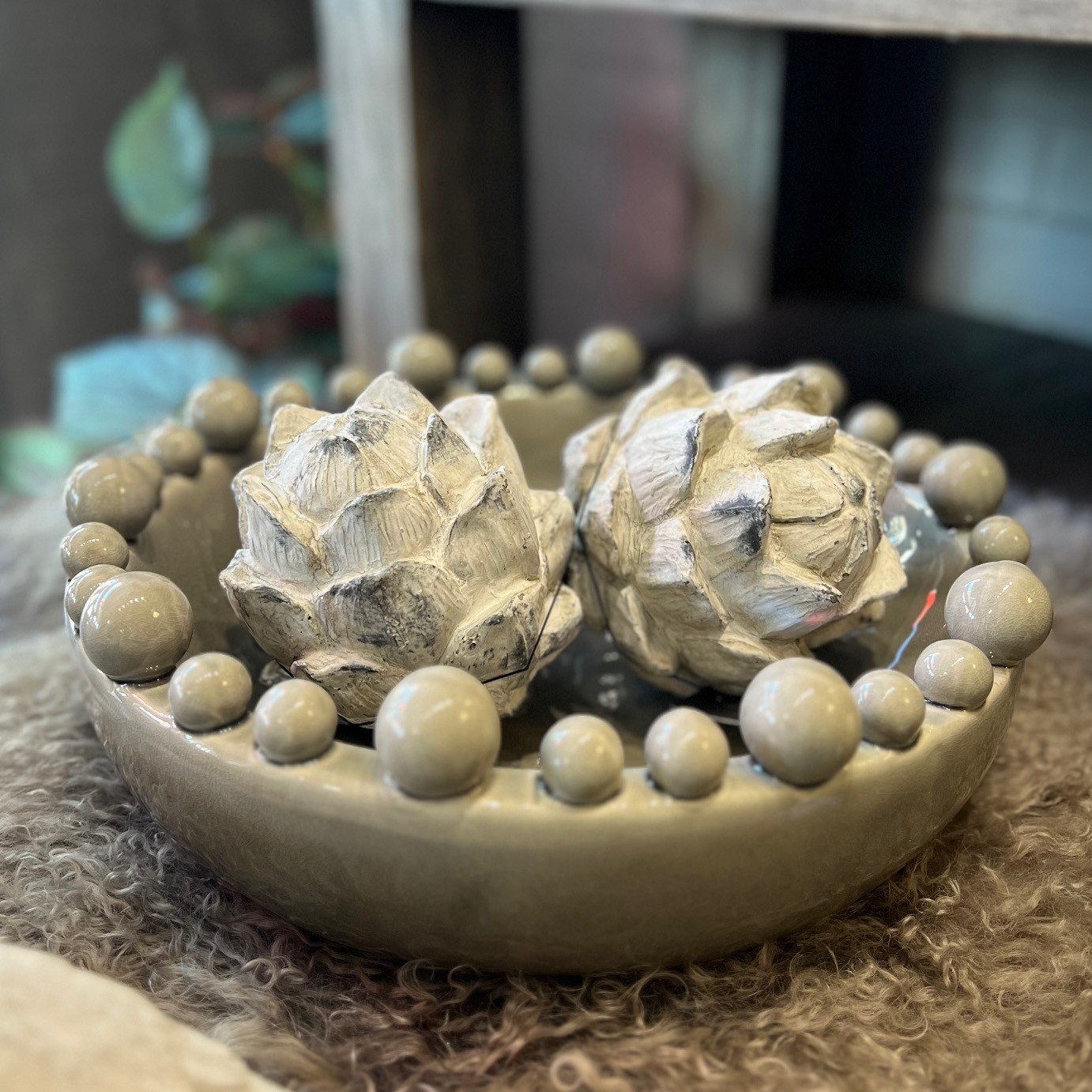 Bobble Bowl Round Grey